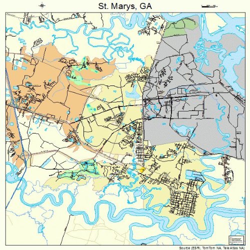Amazon.com: Large Street & Road Map of St. Marys, Georgia GA - Printed ...