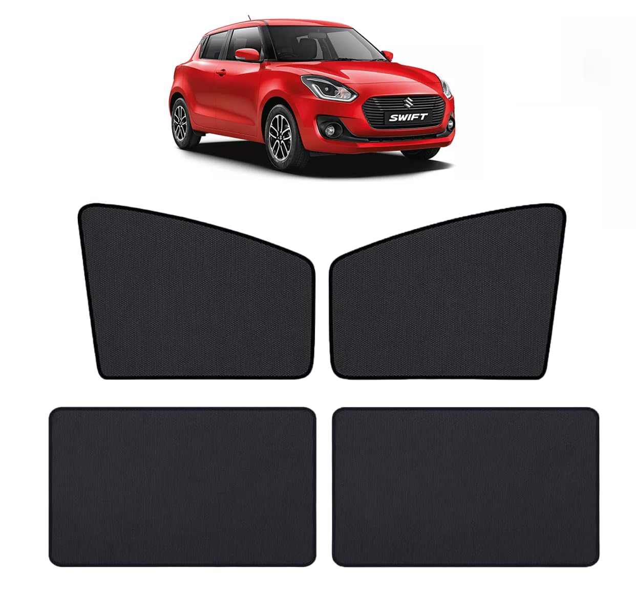 Auto Hub Nylon Car Window Sunshade/Curtains Compatible With Maruti ...