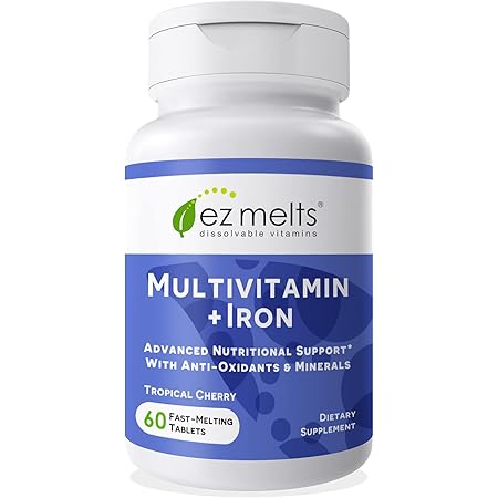 Amazon.com: EZ Melts Multivitamin with Iron, Sublingual Vitamins, Vegan ...