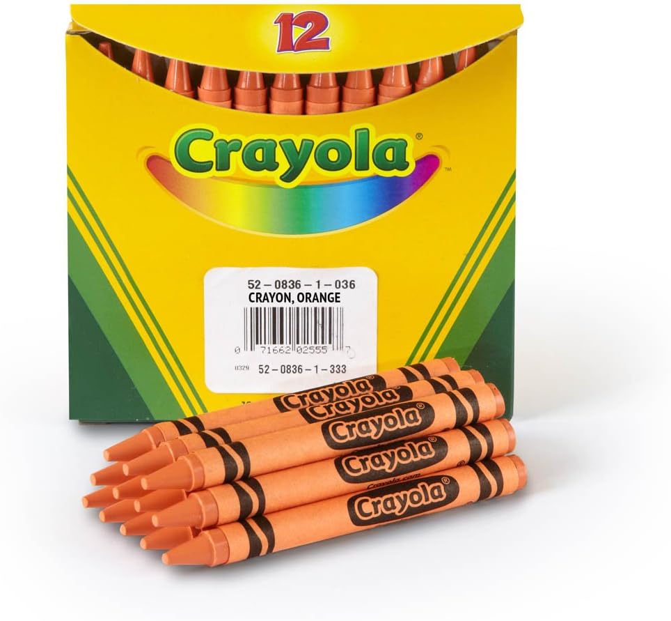 Amazon.com: Crayola Crayons in Orange, Bulk Crayons, 12 Count, Standard ...