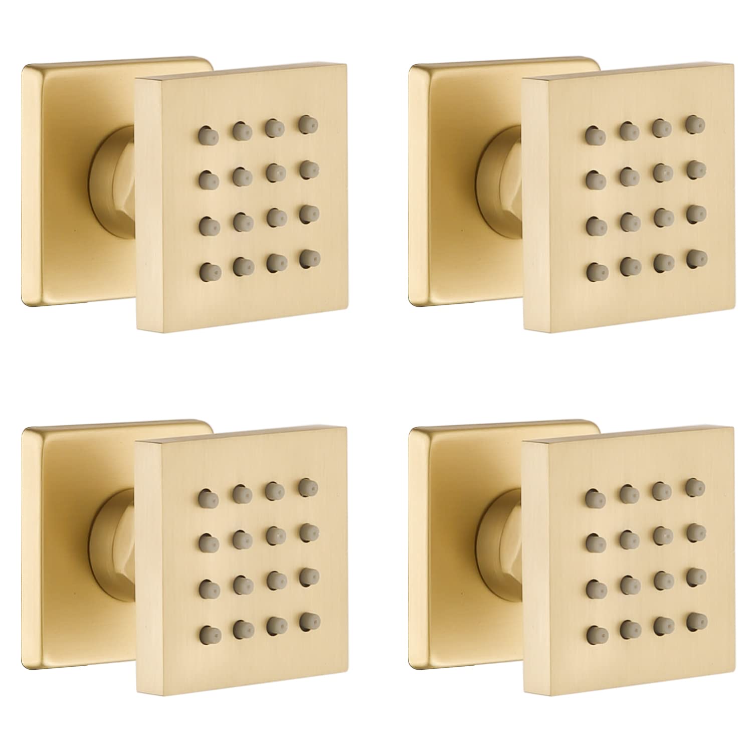 Brushed Gold 4 Pack HOMEDEC 2inch Brass Square Massage Shower Body ...