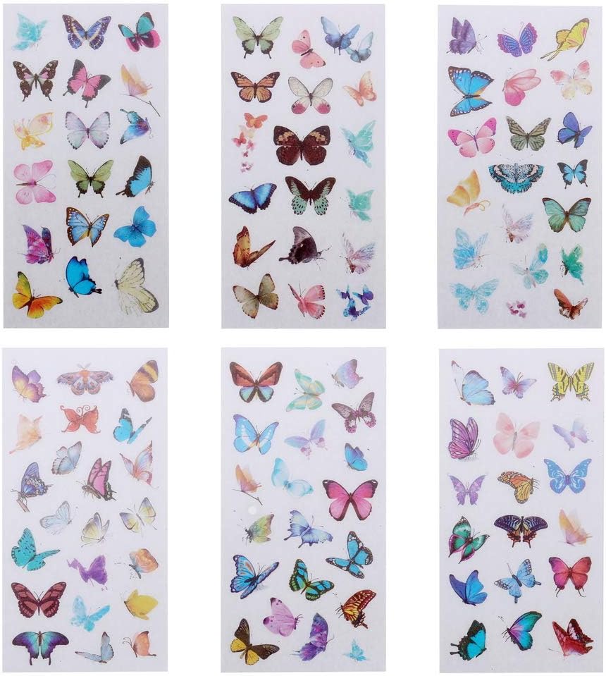 nuoshen Small Butterfly Stickers, 12 Sheets Romantic Easy Self-Adhesive ...