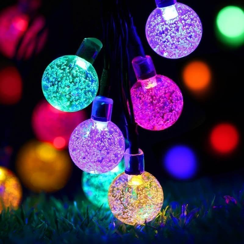 Fantes Solar String Light 30 LED 8 Modes Bubble Ball String Fairy ...