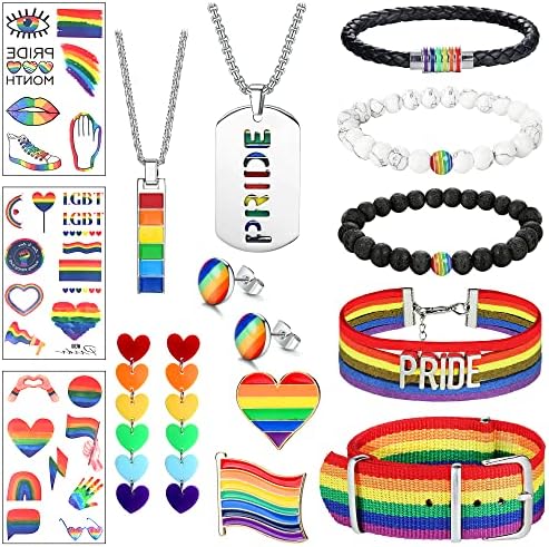 Amazon.com: THUNARAZ Pride Jewelry Set for LGBTQ Accessories Gay Pride ...