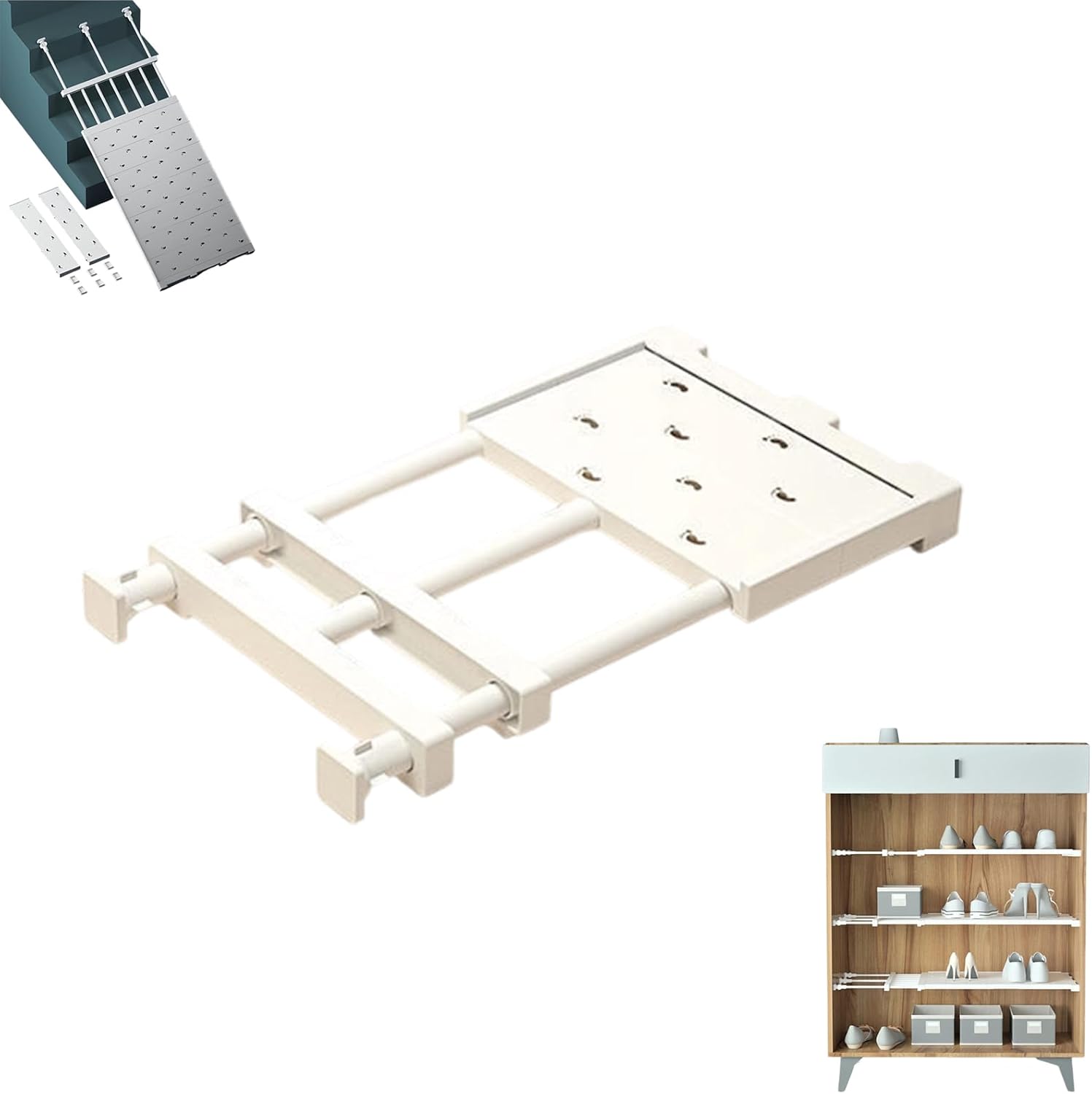 Amazon.com: CHESCRU Expandable Closet Tension Shelf Storage Rack, Metal ...