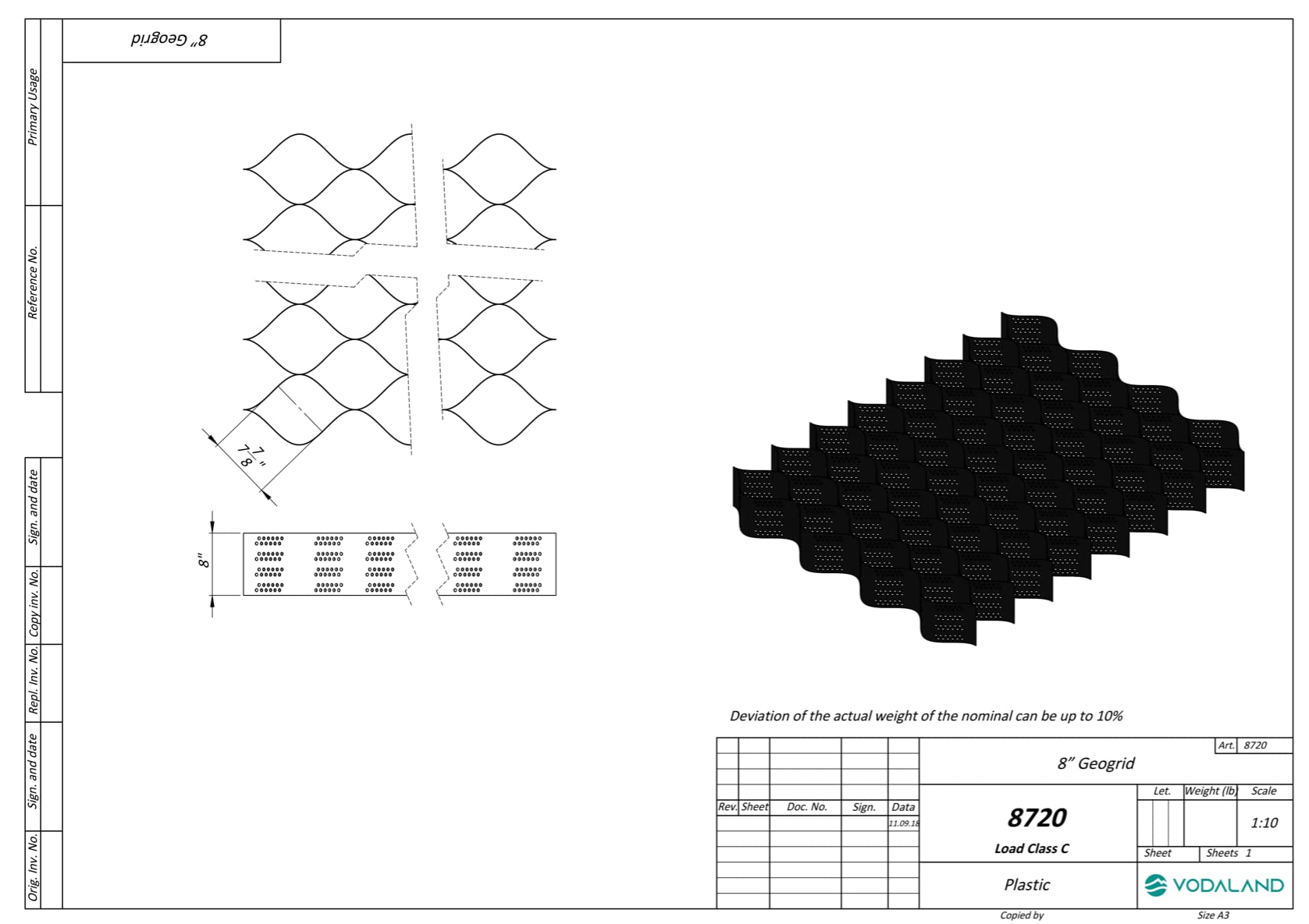 Buy Vodaland 8 Inch Thick Geo Grid Ground Grid Polyethylene 1885 Lbs buy-vodaland-8-inch-thick-geo-grid-ground-grid-polyethylene-1885-lbs