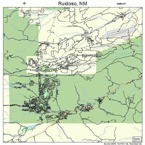 Amazon.com : Large Street & Road Map of Ruidoso, New Mexico NM ...