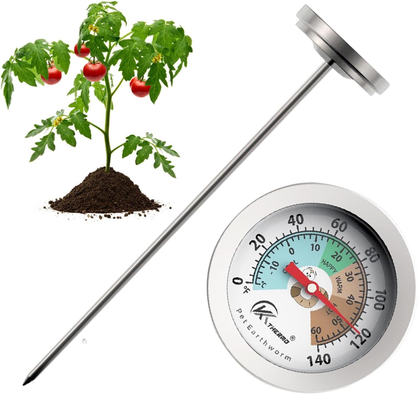 Amazon.com: Soil Temperature Thermometer, 7Inch Garden Soil Thermometer ...