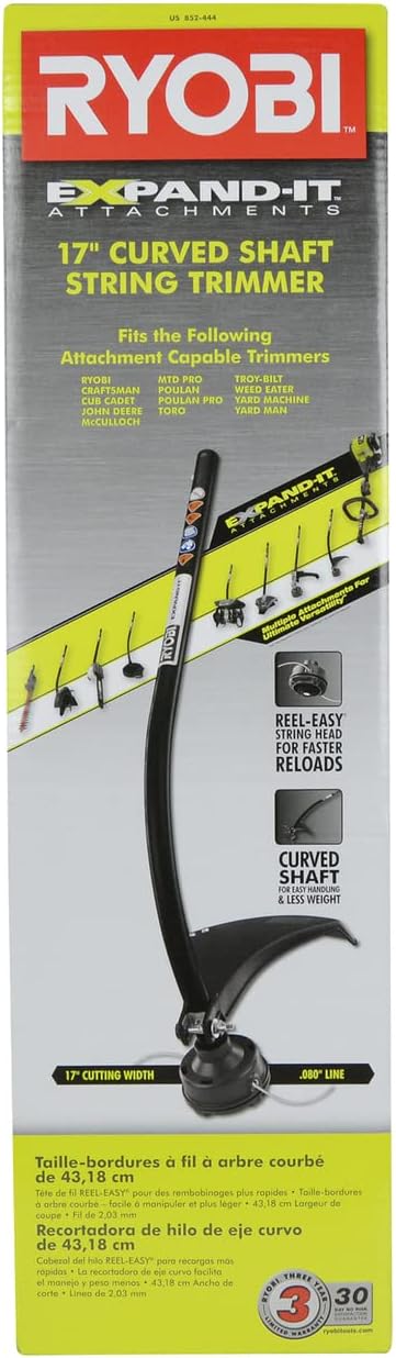 Amazon.com : RYOBI 25 cc 2-Stroke Attachment Capable Full Crank Curved Shaft Gas String Trimmer ...