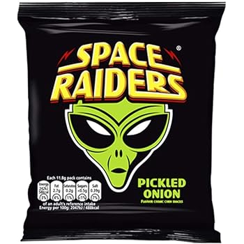 Space Raiders 25g box of 36 MIXED packs. Picked Onion, Beef, Spicy ...