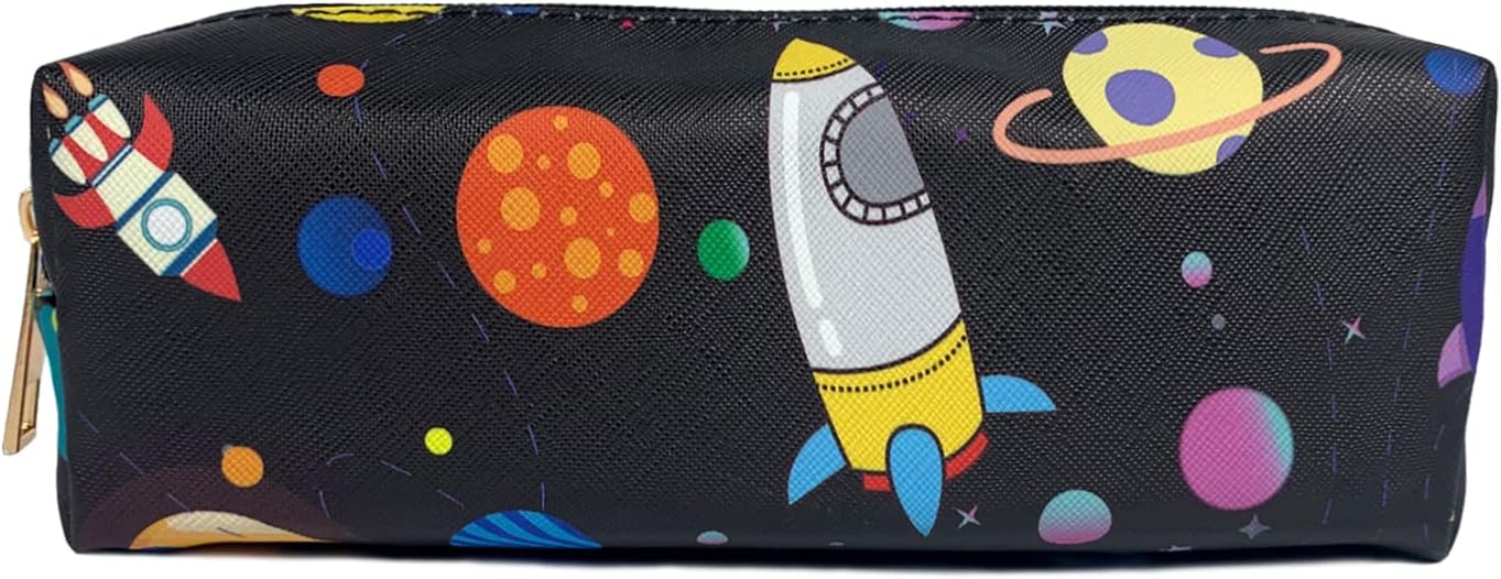Amazon.com: CHPGPUG Pencil Case Planet Rocket Pouch Pen Case with ...