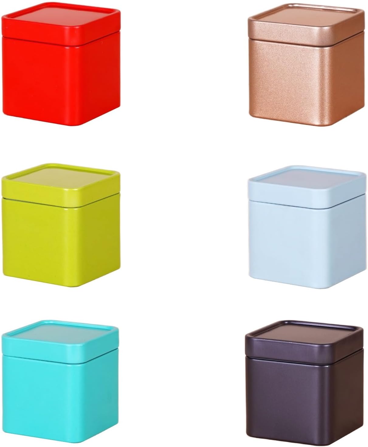 Amazon.com: HAN SHENG 6 Pcs Multicolor Square Tea Tins Tea Storage ...