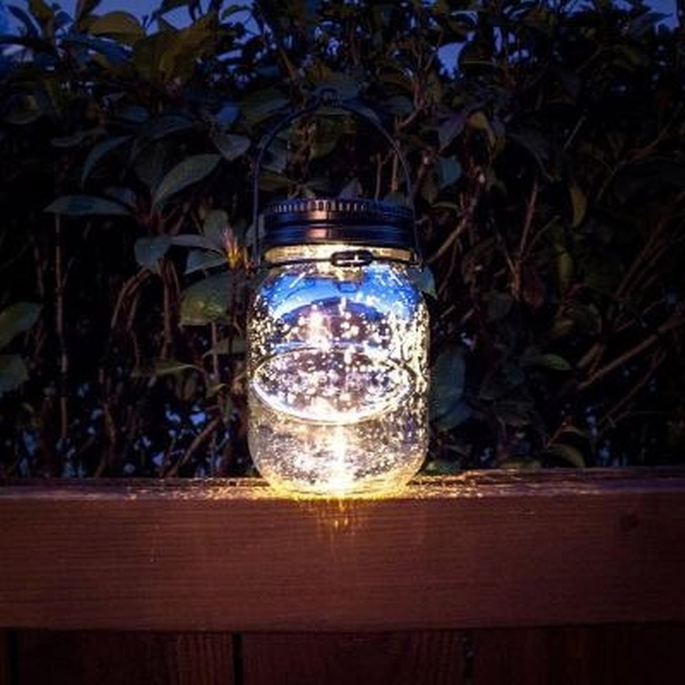 Malibu Solar Mason Jar LED Lamp. Glass Firefly Jars That Light Up The ...