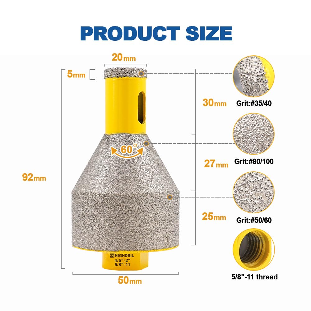 Snapklik.com : HIGHDRIL 1 Count Diamond Core Drill Bit - 20-50mm ...