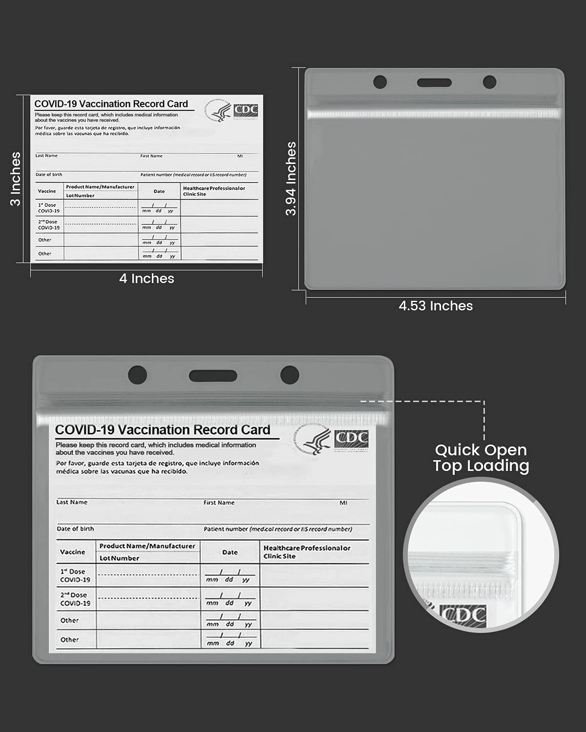 Snapklik.com : CDC Vaccination Card Protector, 4X3 In CDC Vaccine Card ...