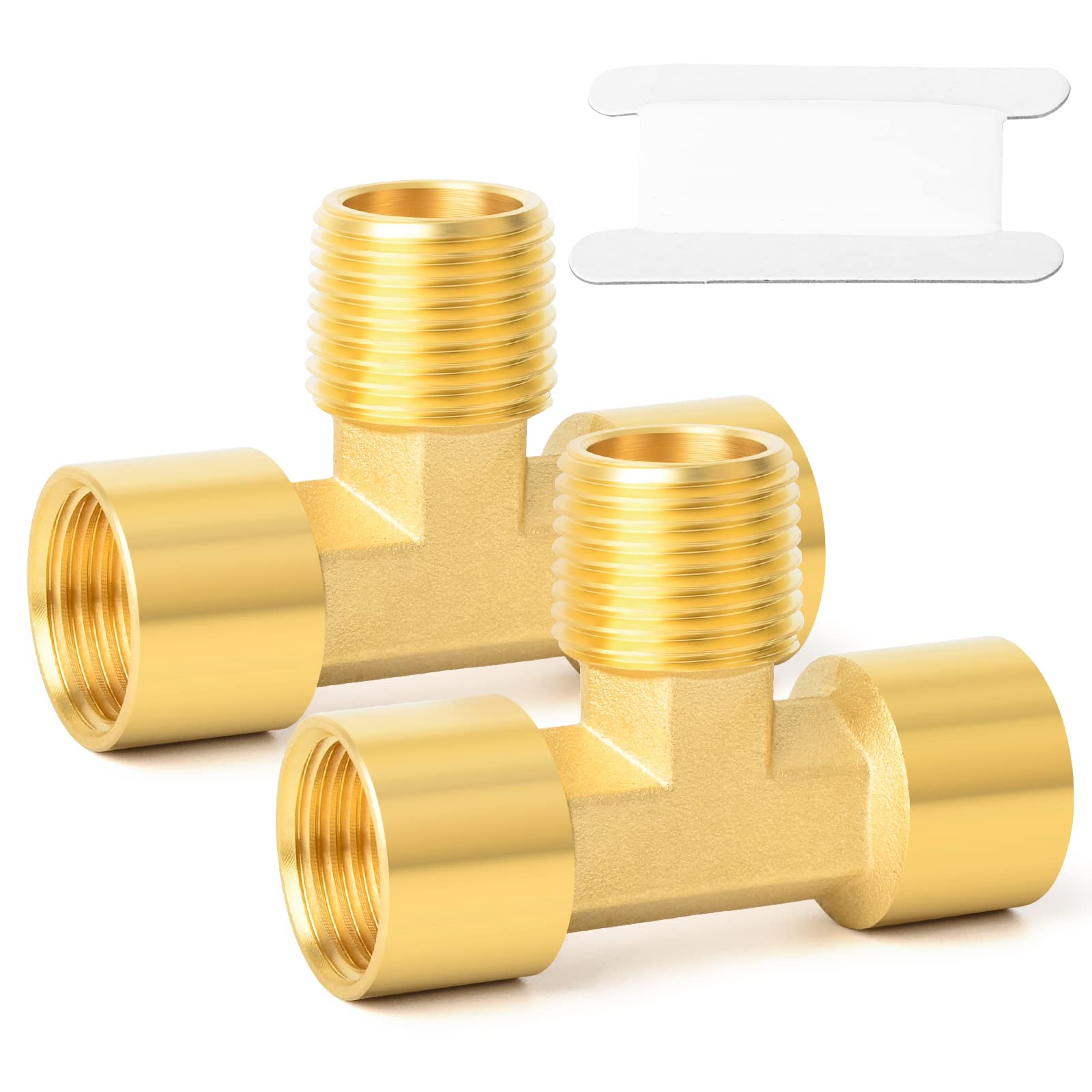 Gasher 2pcs Metals Brass Pipe Fitting Barstock Male Branch Tee ...