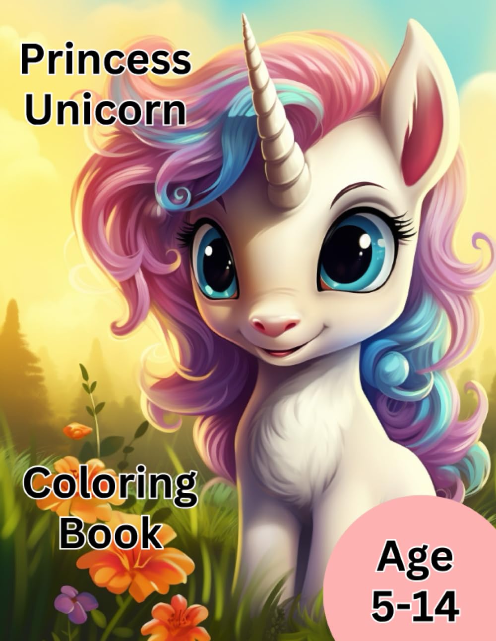 Princess Unicorn Coloring Book: Beautiful Unicorn Coloring Book for ...
