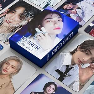 Amazon.com : Zomanon KPOP Stray Kids Hyunjin HD Photocards 55Pcs/Set ROCK-STAR LOMO Cards Boxed ...