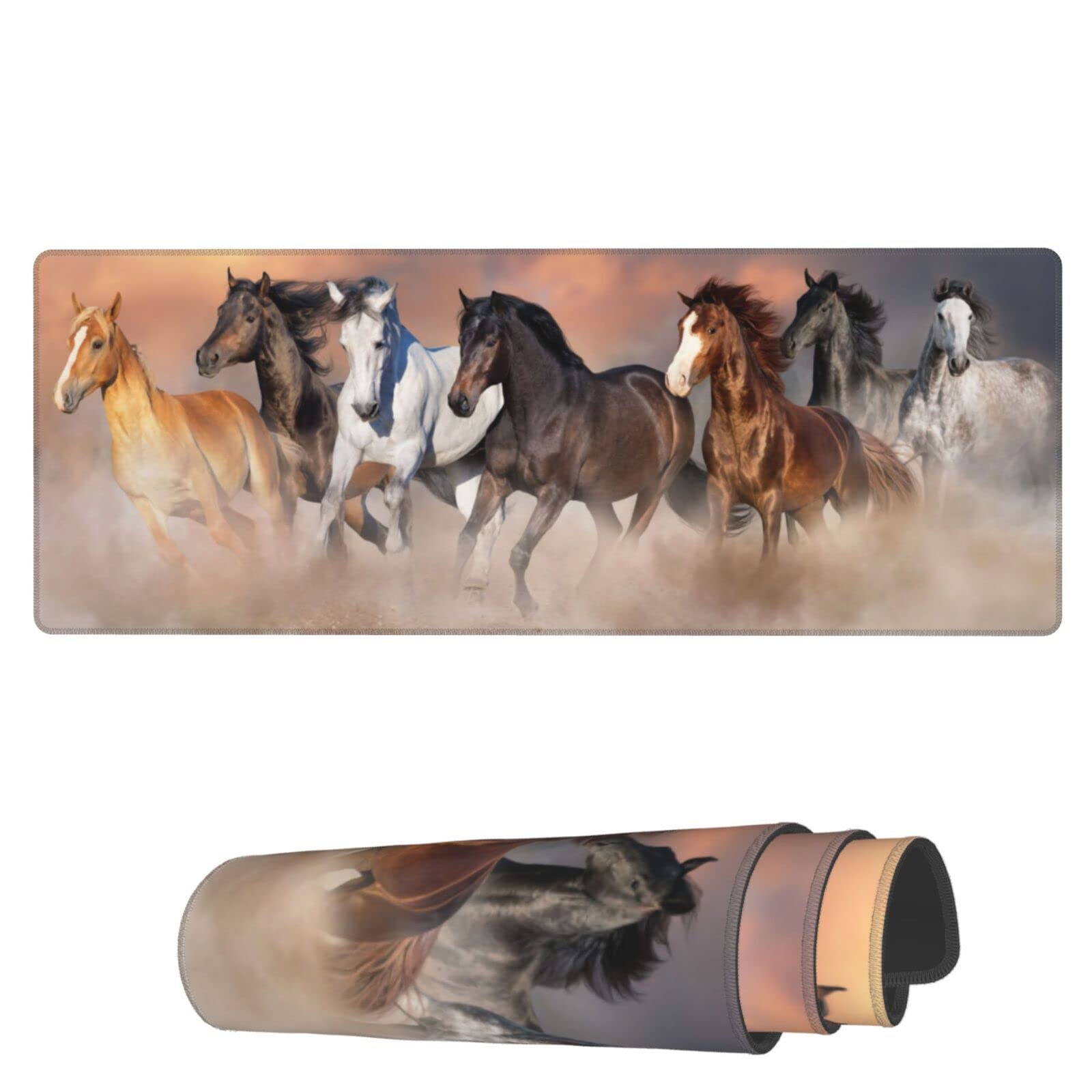 Amazon.com : Famame Laptop Mouse Pad Running Horse Herd Desk Mat with ...