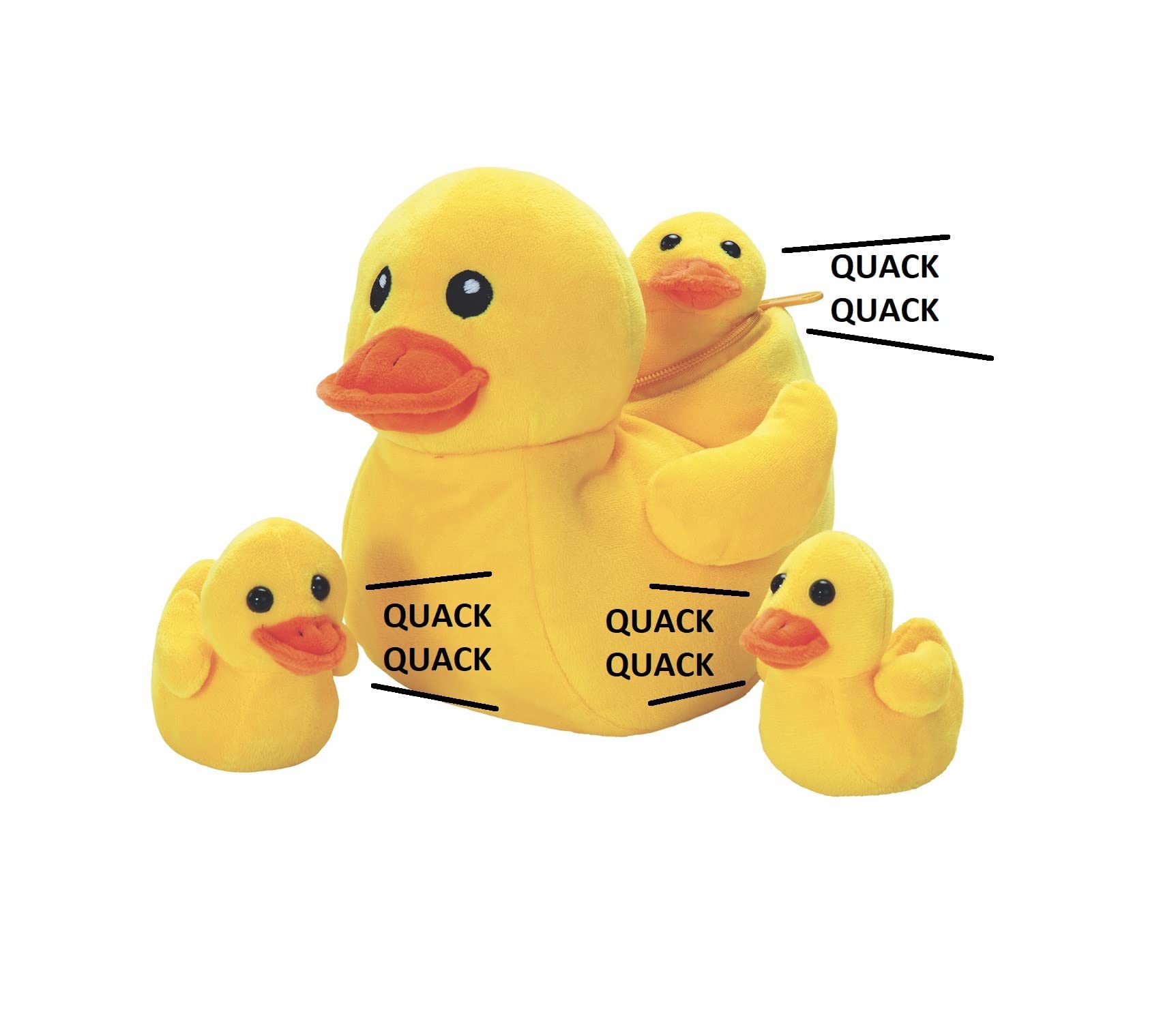 Yellow Ducks Following Mother