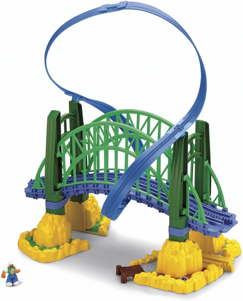 Amazon.com: Fisher-Price GeoTrax Rail and Road System Fly-By Bridge ...