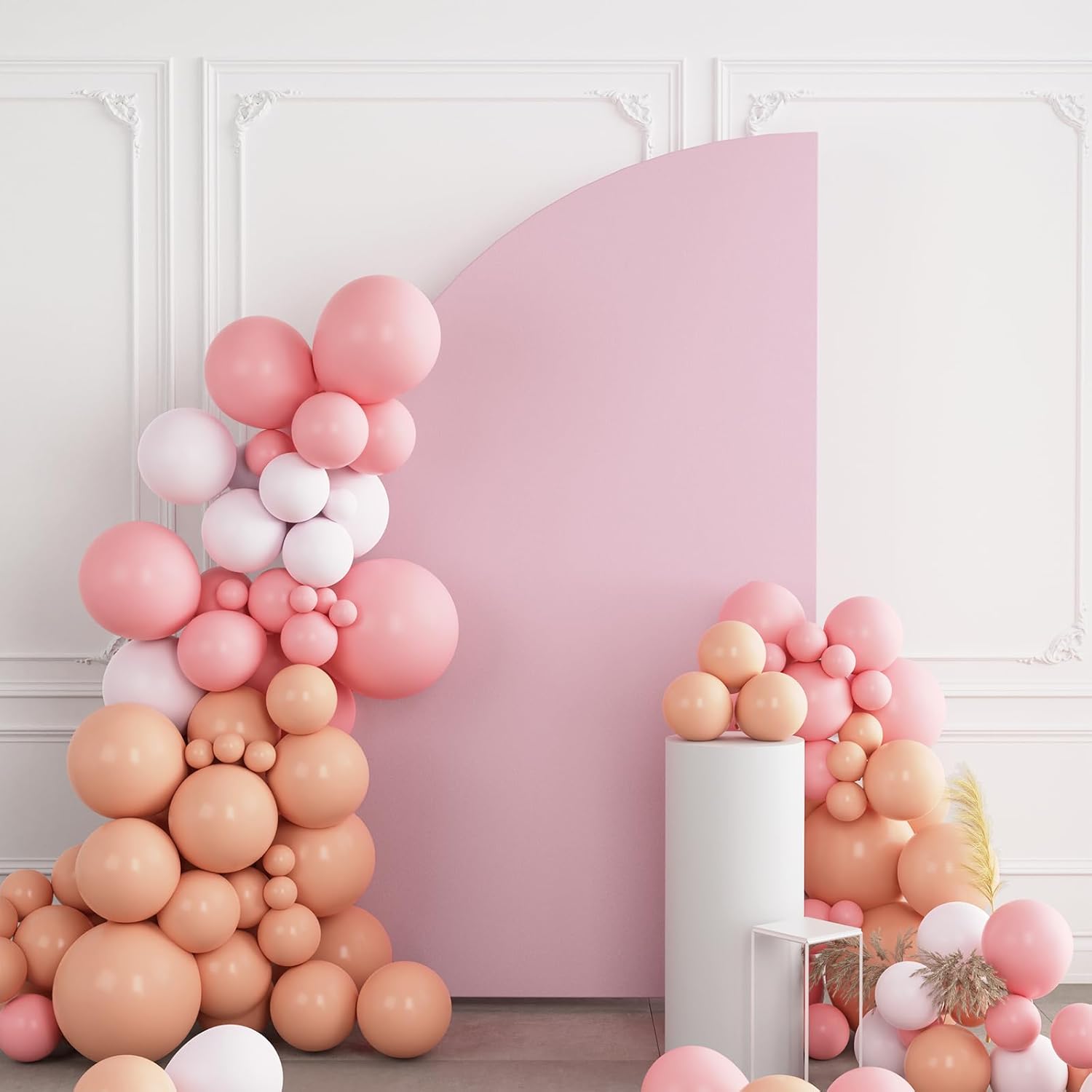 Amazon.com : Ymrzed Pink Arch Cover Backdrop - Spandex Wedding Arch ...