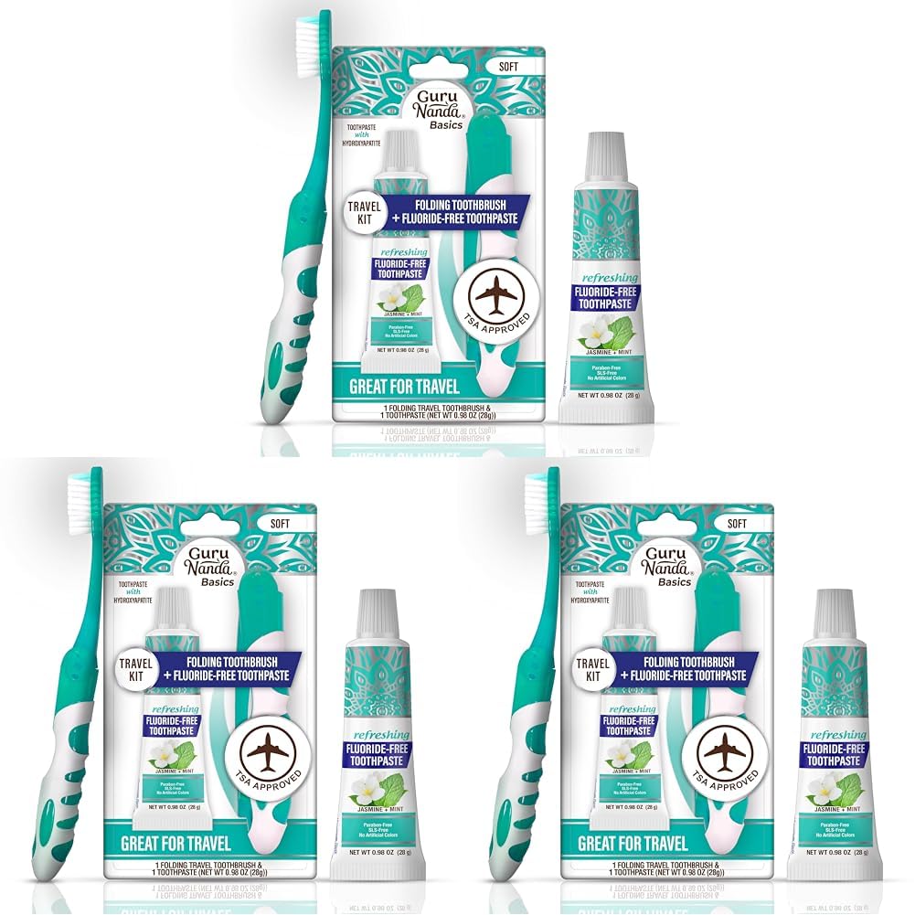 Amazon.com : GuruNanda Folding Toothbrush with Built-in Cover ...