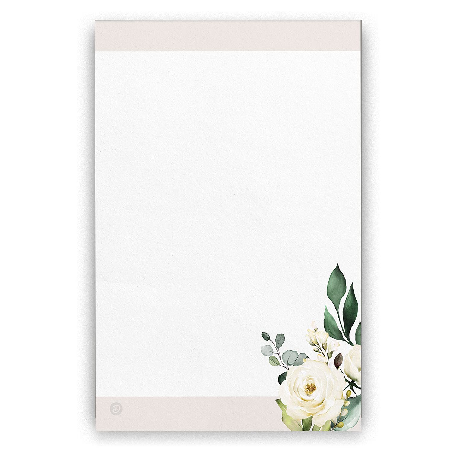 Amazon.com : Dashleigh White Floral Blank Notepad, 4x6 in, 100 Sheets ...