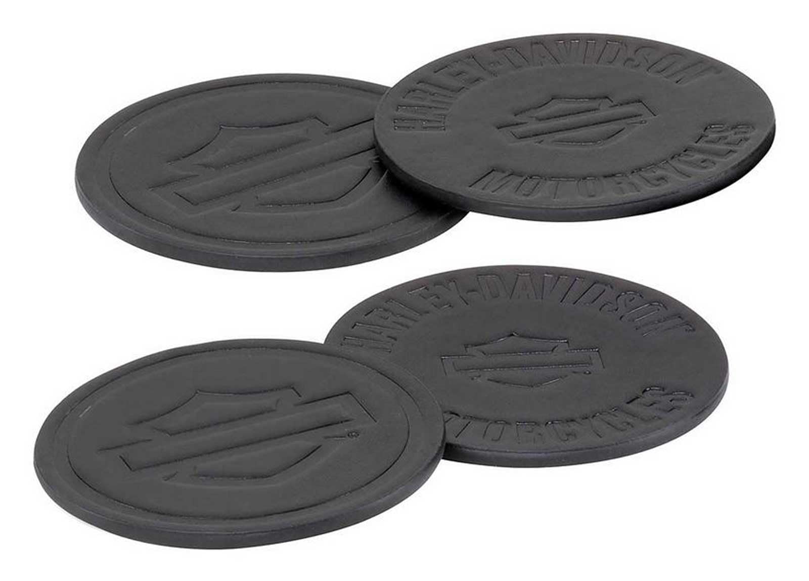 Amazon.com | Harley-Davidson Open Bar & Shield Coaster Set, Black Faux ...