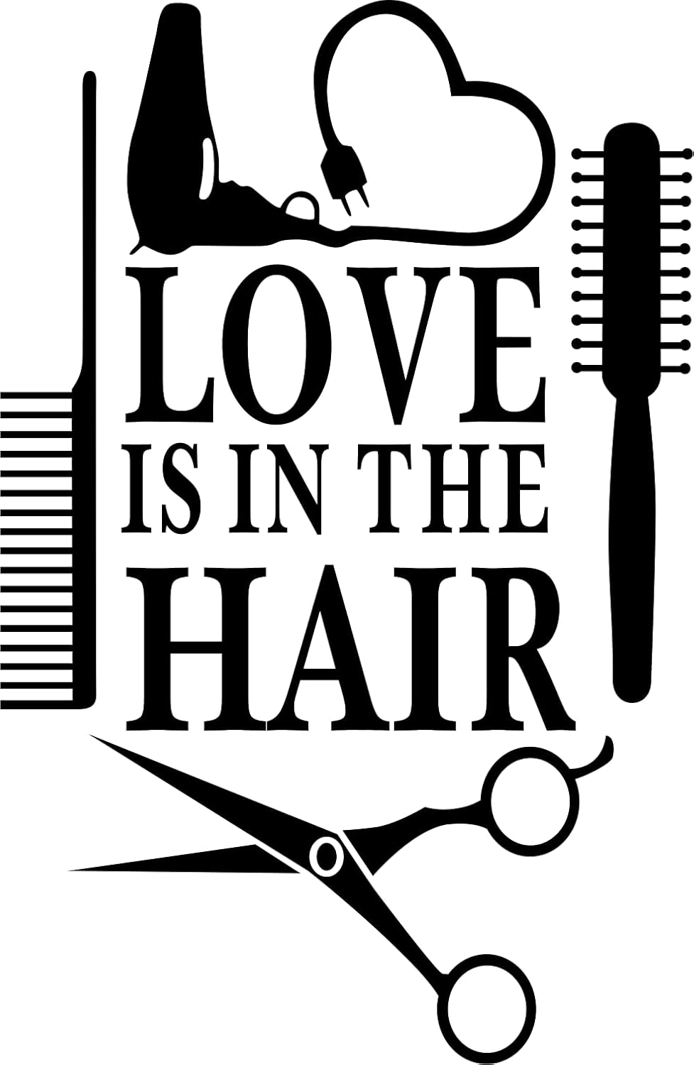 Amazon.com: Hair Design Salon Sticker Beauty Salon Wall Decal Vinyl ...