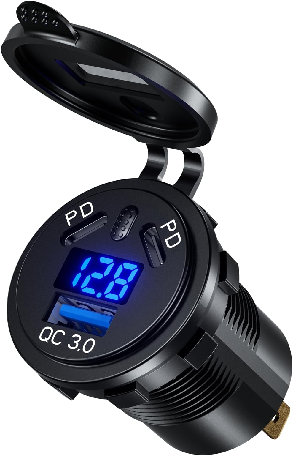 108W Presa USB Auto Doppia PD Accendisigari 12V Auto, Doppia 45W PD e ...