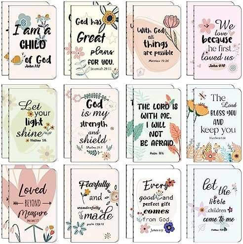 Amazon.com : cheerdecor Bible Verse Notebook Bulk - 24PCS Mini Bible ...