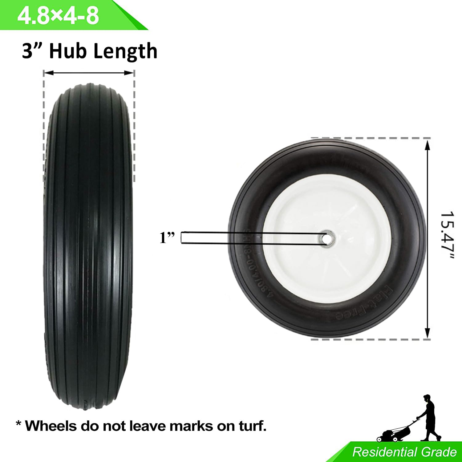 Measure Wheel Aazon.co: 1\" Bearing Log Splitter Wheel With Tire 4.8 ...