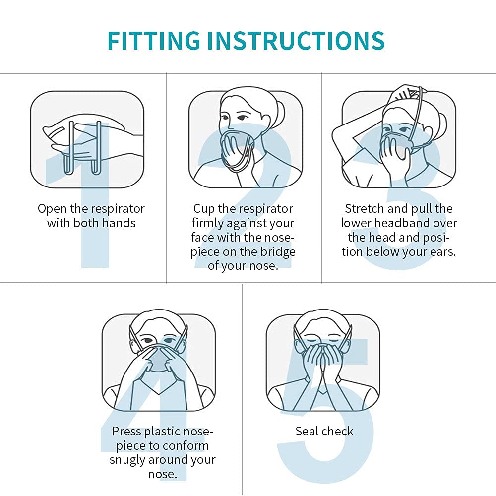N95 Mask USA NIOSH Approved, 40-Pack Breathable Disposable Face Masks ...