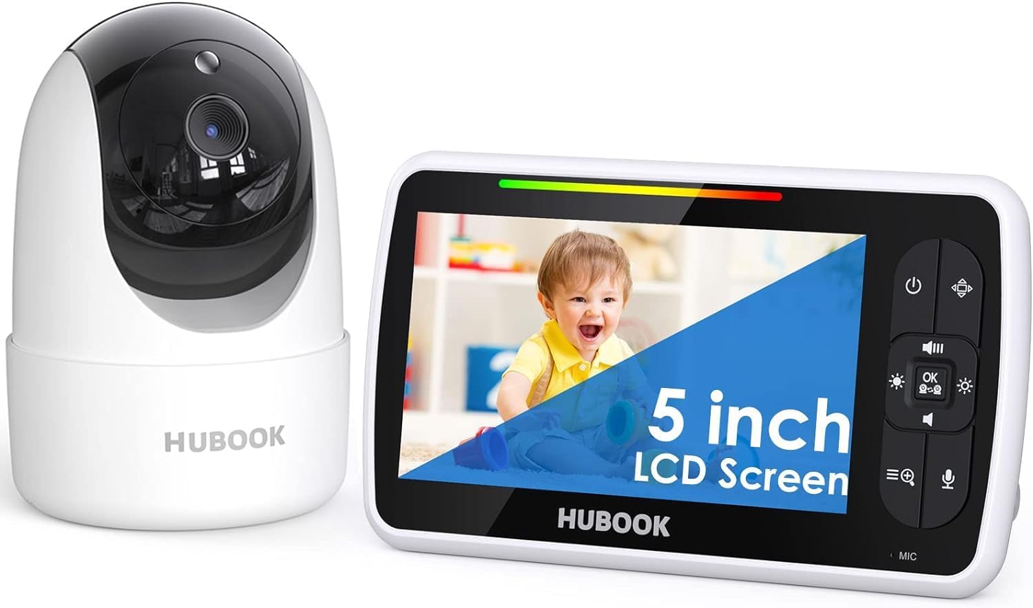 Monitor de bebé con cámara y audio, pantalla de 5 pulgadas, cámara de ...