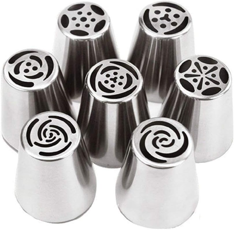 Amazon.com: 9pcs Russian Piping Tips Baking Supplies Set for Cake ...