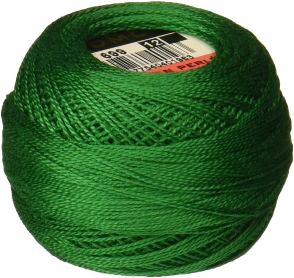Amazon.com: DMC 116 12-699 Pearl Cotton Thread Balls, Green, Size 12 ...