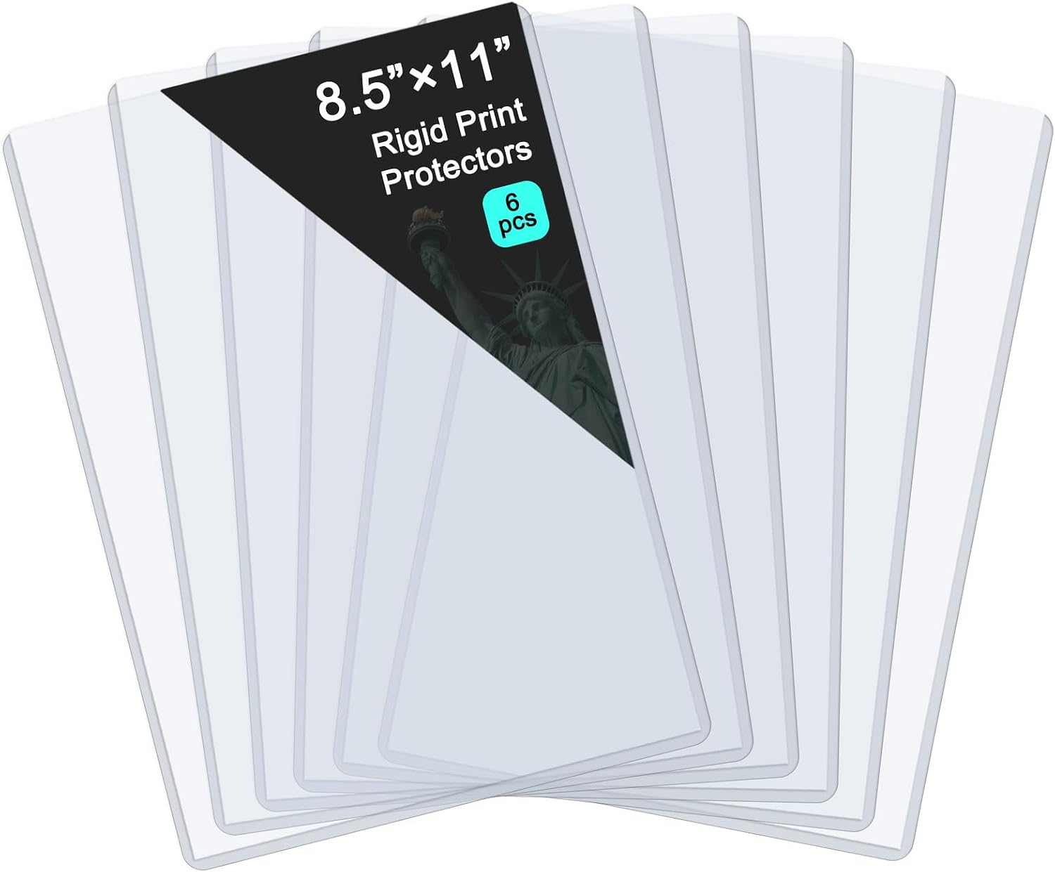 6 Pack 8.5" x 11" Rigid Print Protectors, Rigid Sheet Protectors ...