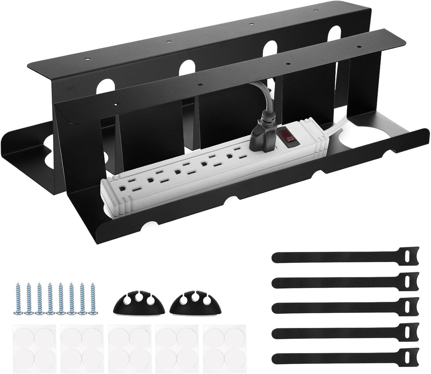 Cable Management Under Desk, Set 2 No Drill Under Desk Cable Organiser ...