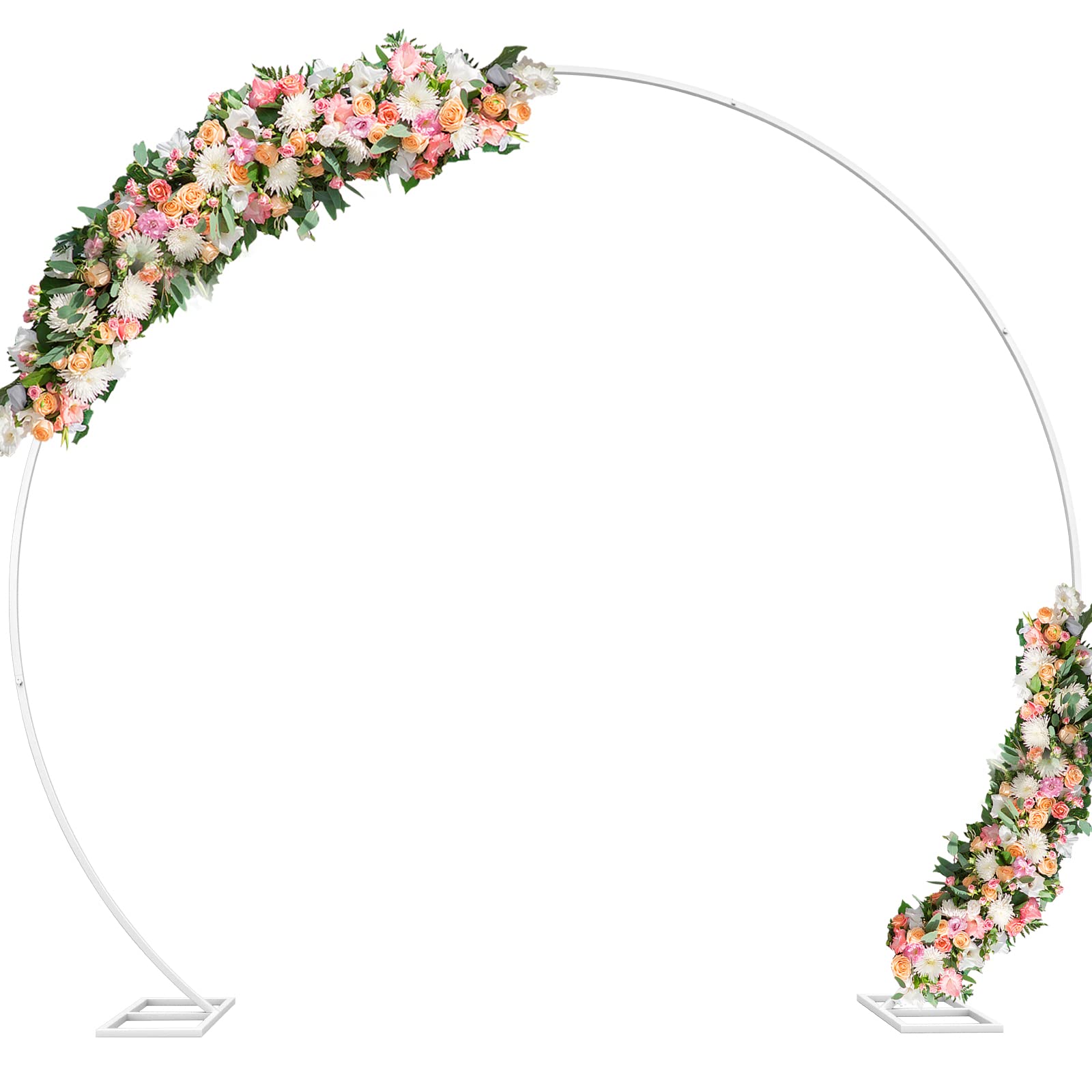 Wokceer Round Backdrop Stand, 9.2 FT Wedding Arch Backdrop Stand Circle ...