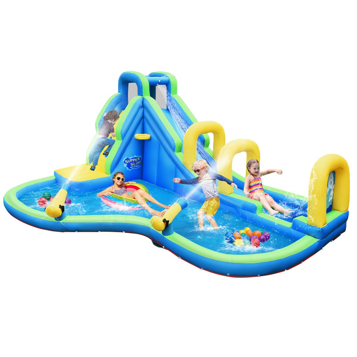 Amazon.com: KOTEK Inflatable Water Slide, Giant Waterslide Inflatables ...