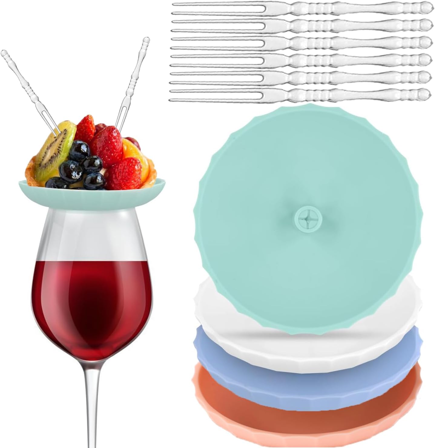 Amazon.com: NEOHANA 4 Packs Wine Glass Charcuterie Topper,Silicone Wine ...