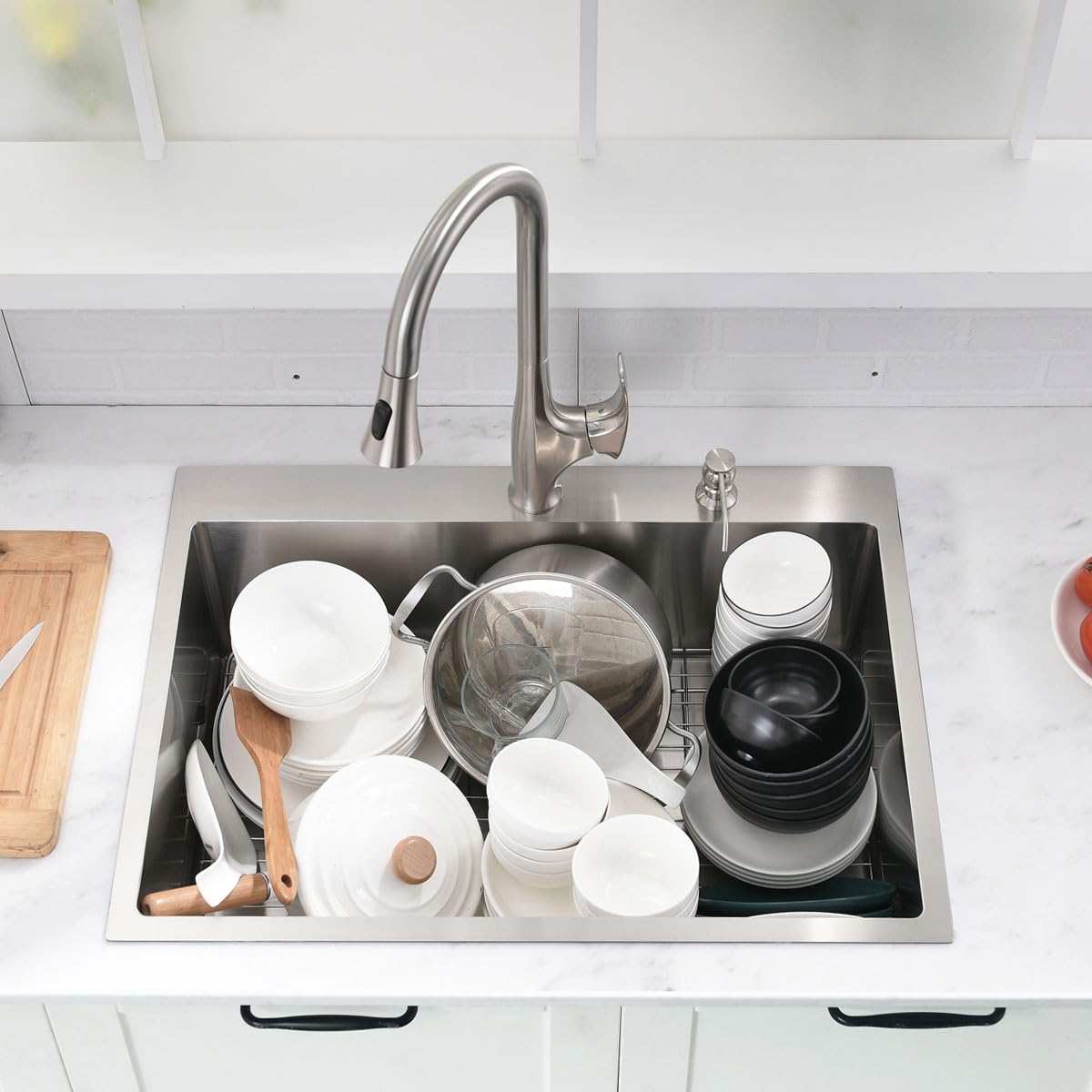Snapklik.com : 32 -inch Drop In Kitchen Sink Stainless Steel - VOKIM 32 ...
