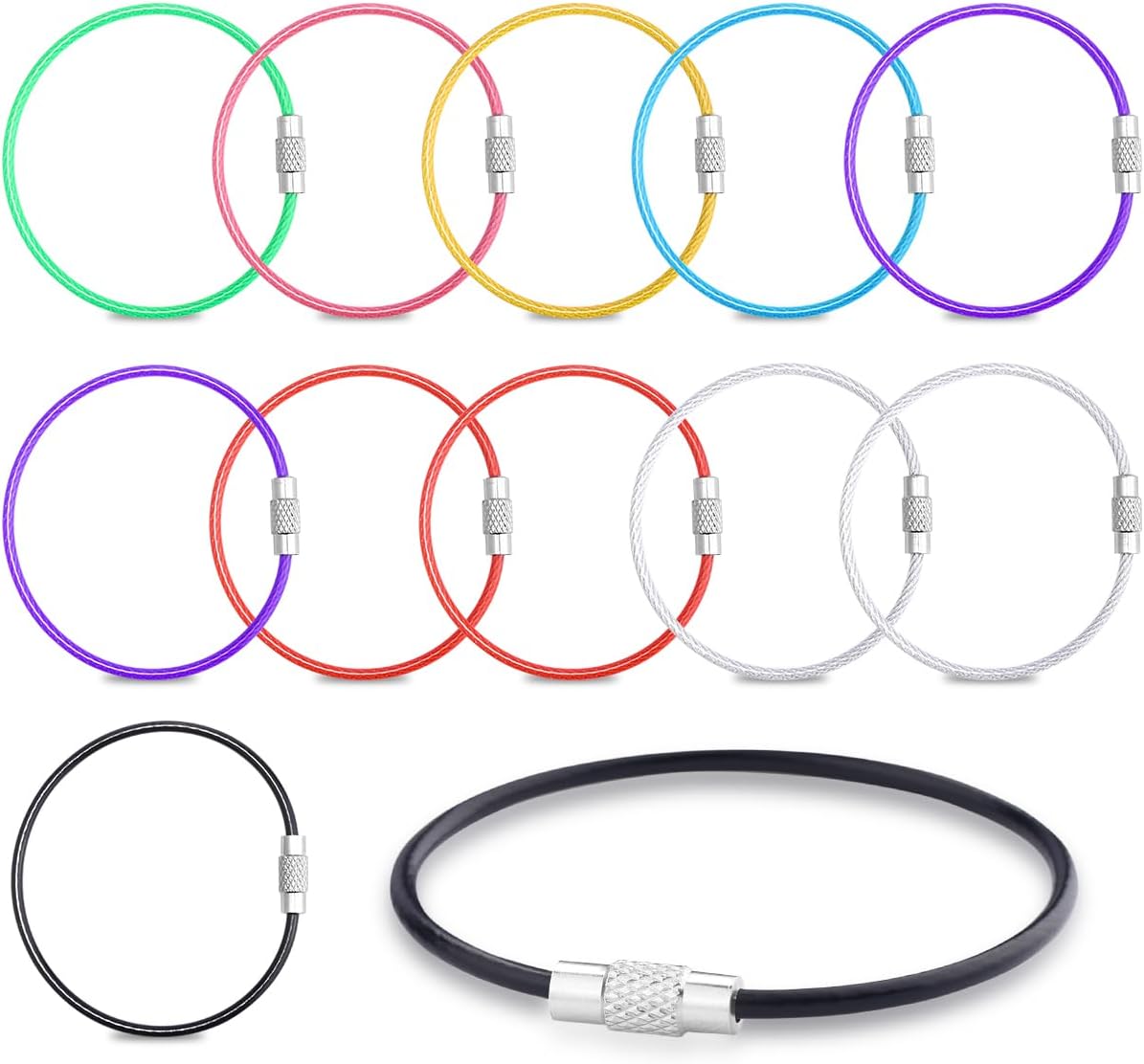 Amazon.com: ManTangSun 12 Pack Keychain Flexible Rubber Key Ring ...