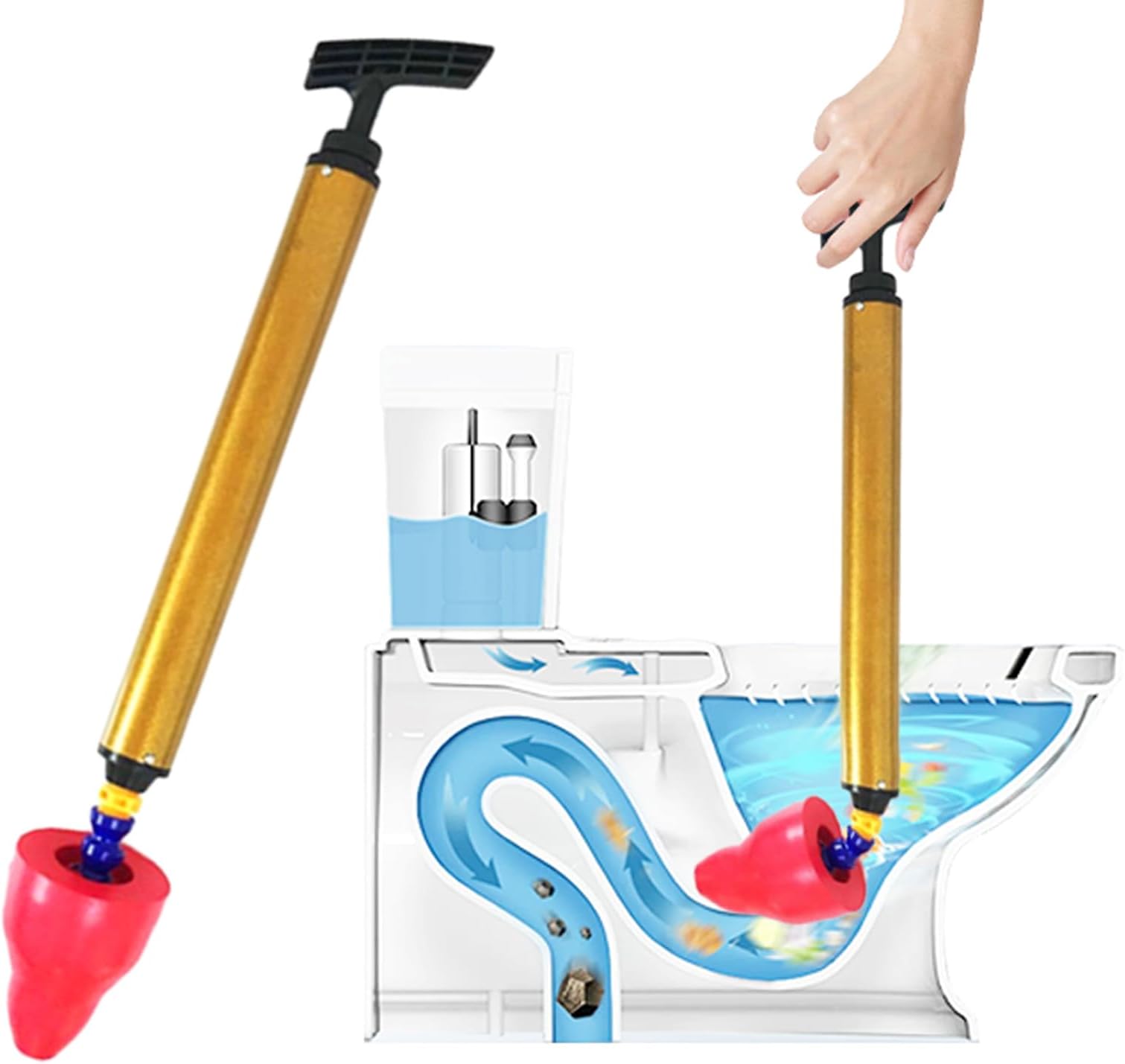 INTERNW Air Toilet Plunger Drain Blaster: Powerful Manual High Pressure ...