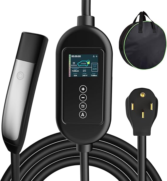 Amazon.com: Aiskooc 40Amp Level 2 Portable EV Charger, NEMA 14-50 Plug, 240V, 25ft Extension ...
