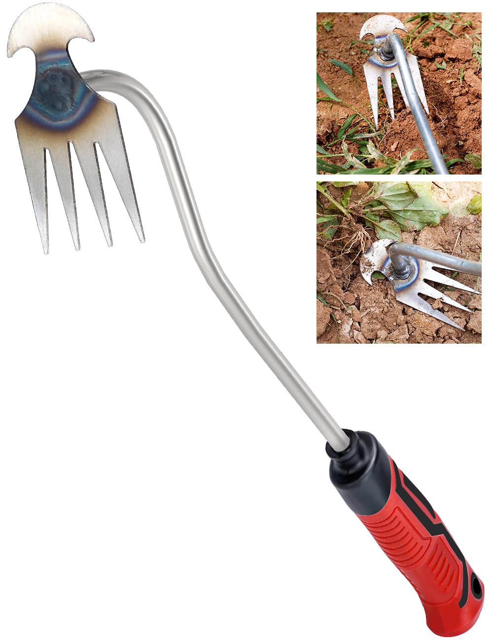 wohohoho Artifact Uprooting Weeding Tool, 16 Inch Rubber Handle Long ...