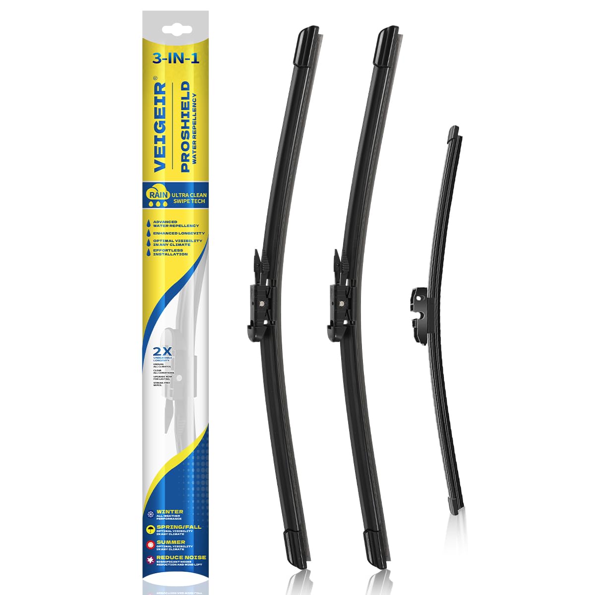 Amazon.com: VEIGEIR Windshield Wiper Blades Compatible with 2015-2023 ...
