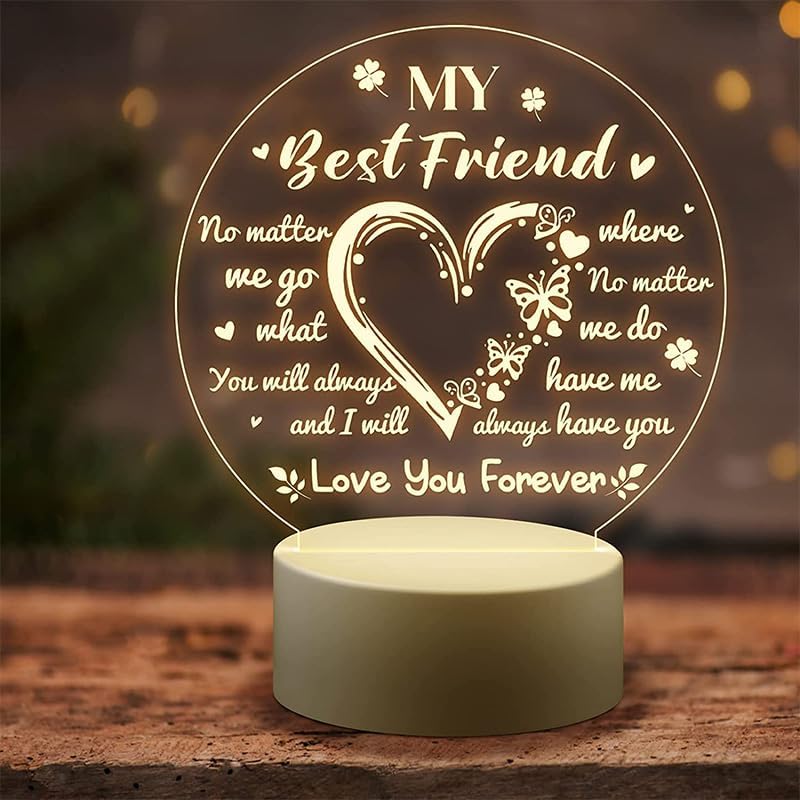 Afterprints Friendship Gifts - Engraved Heart-Shaped Night Light, Best ...