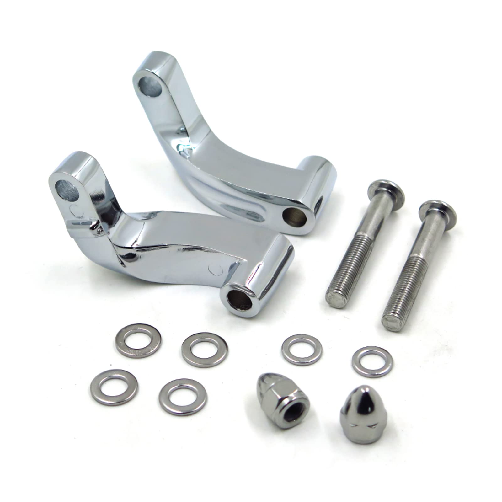 Amazon.com: HASkulle Motorcycle Mirror Extenders Chrome Mirror ...